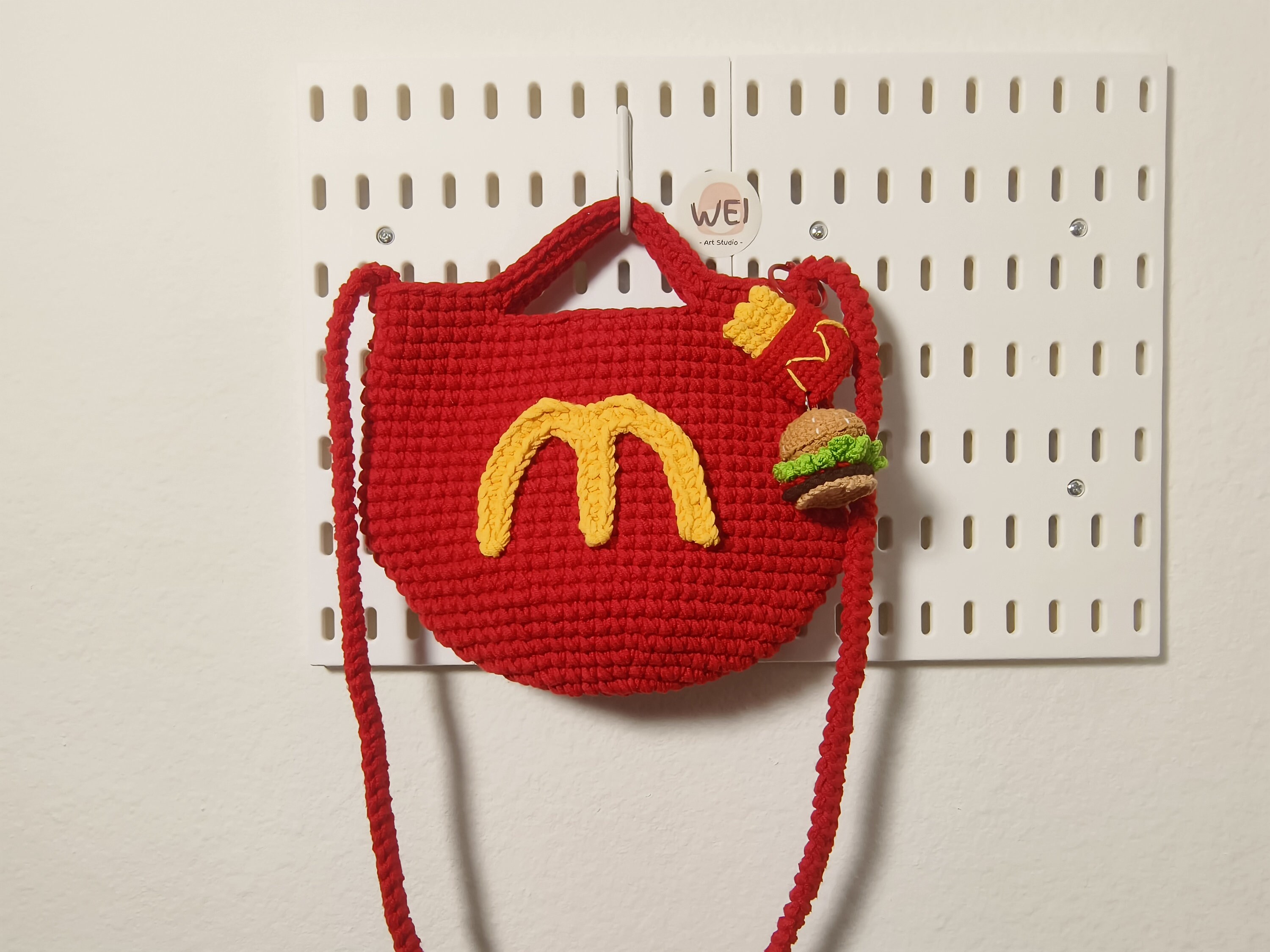 Crochet Mcdonald's Bag/phone Purse, Handmade Knitted Bag/pouch With ...