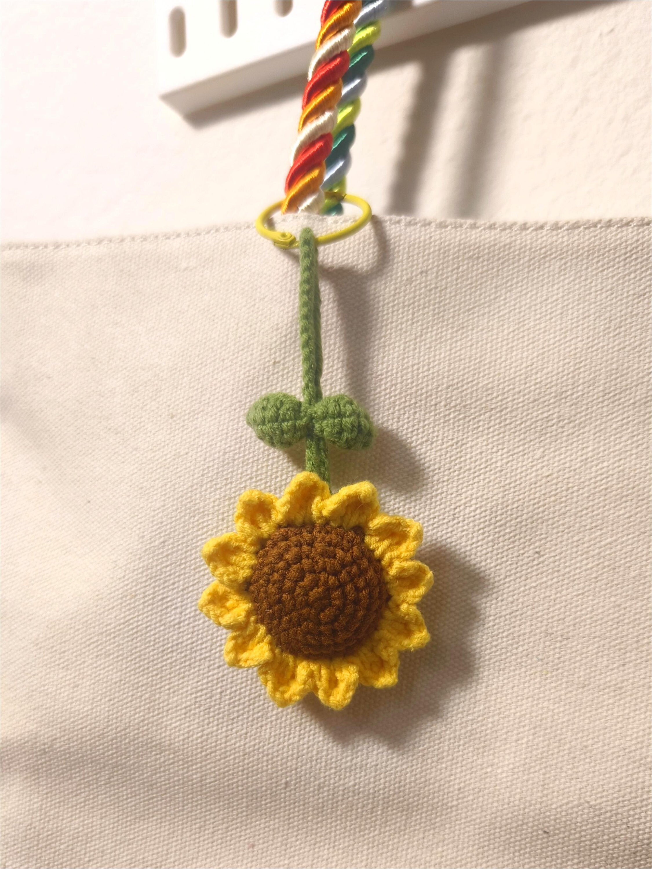 Crochet Sunflower Bag Charm, Crochet Sunflower Keychain, Crochet ...