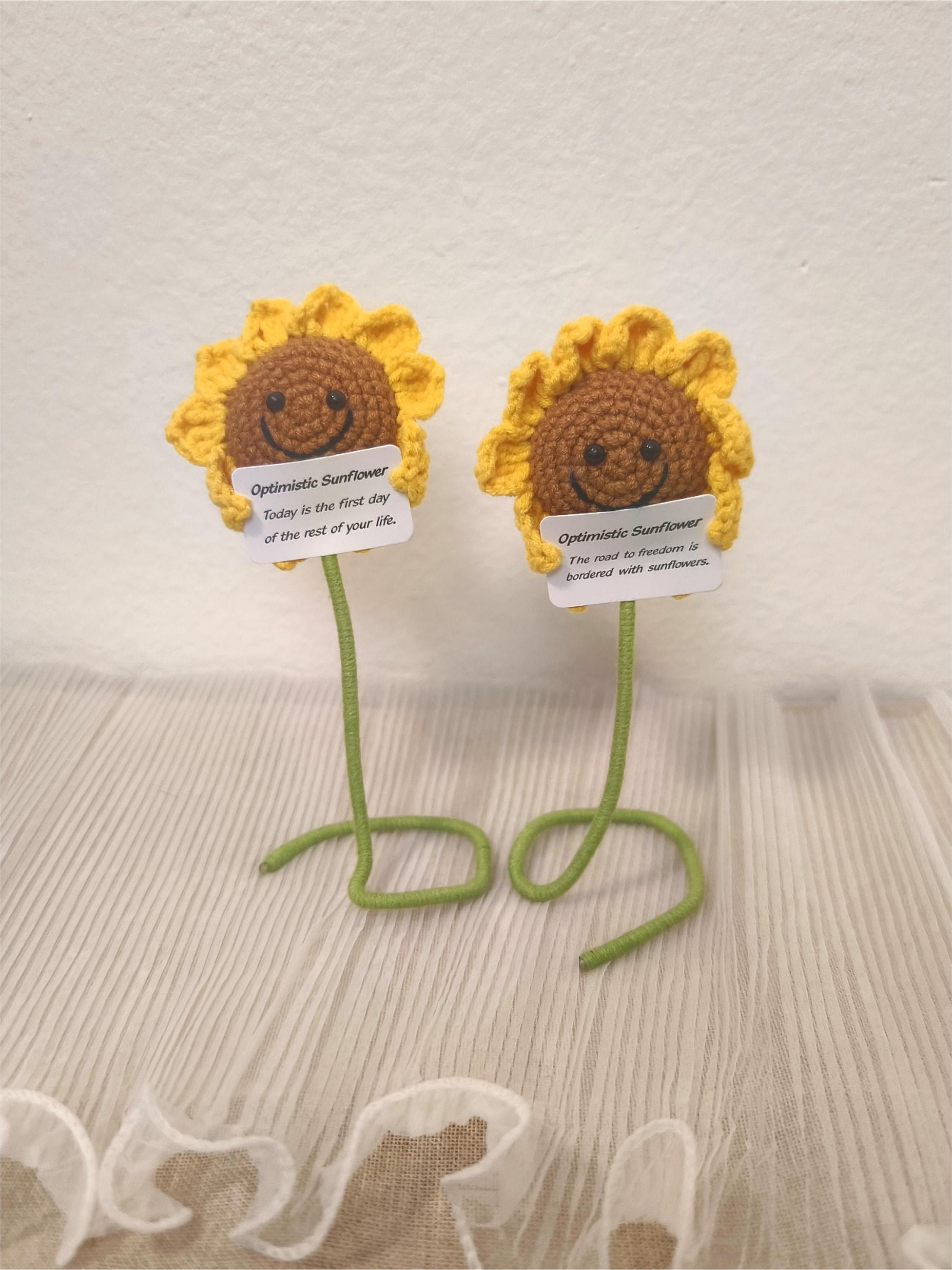 Emotional Support SUNFLOWER, Handmade Crochet Sunflower, Cheer up Gift ...