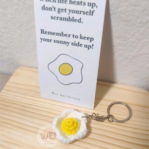 Crochet FRIED EGG Keychain, Cheer up Gift, Emotional Support Fried Egg ...