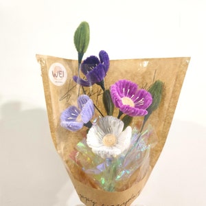 Pipe Cleaner Flowers Bouquet,poppy Bouquet,customize Available,gift for ...