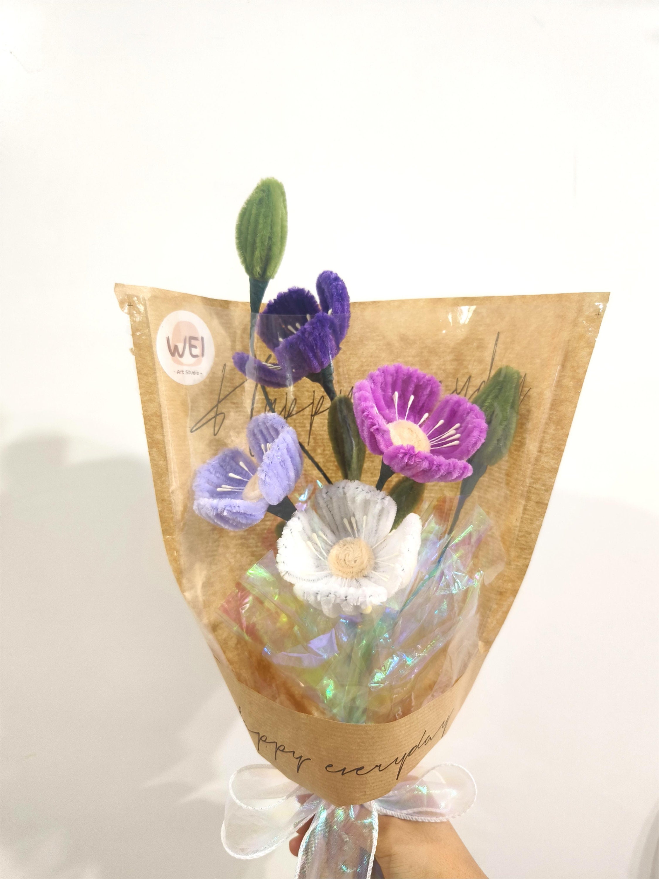 Pipe Cleaner Flowers Bouquet,poppy Bouquet,customize Available,gift for ...