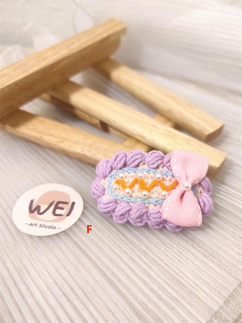 Crochet Hairpin, Crochet Hair Clips, Handmade Knitted Hairclip, Vintage ...