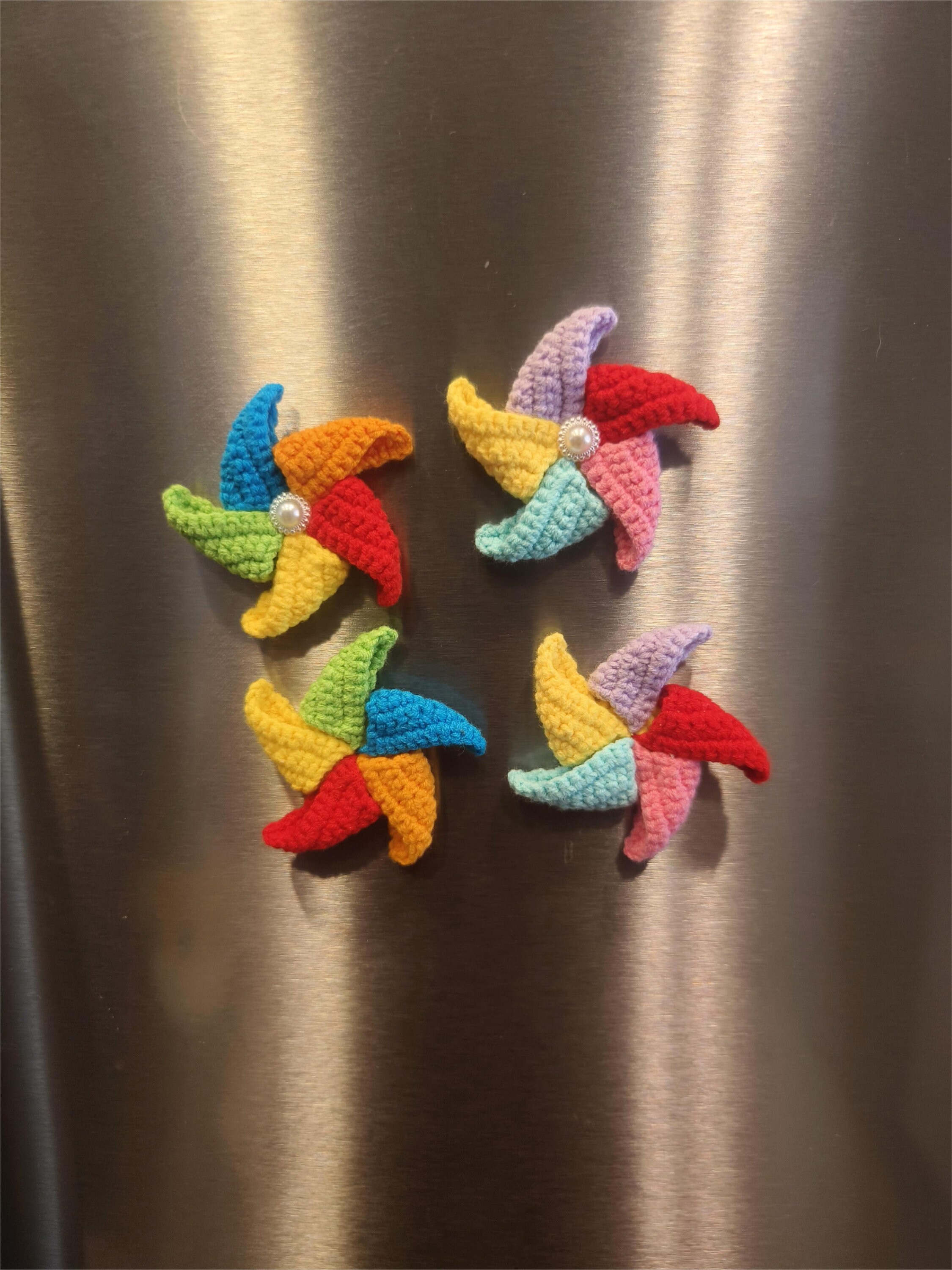 Crochet Fridge Magnets, Crochet WINDMILL Fridge Magnet, Handmade ...