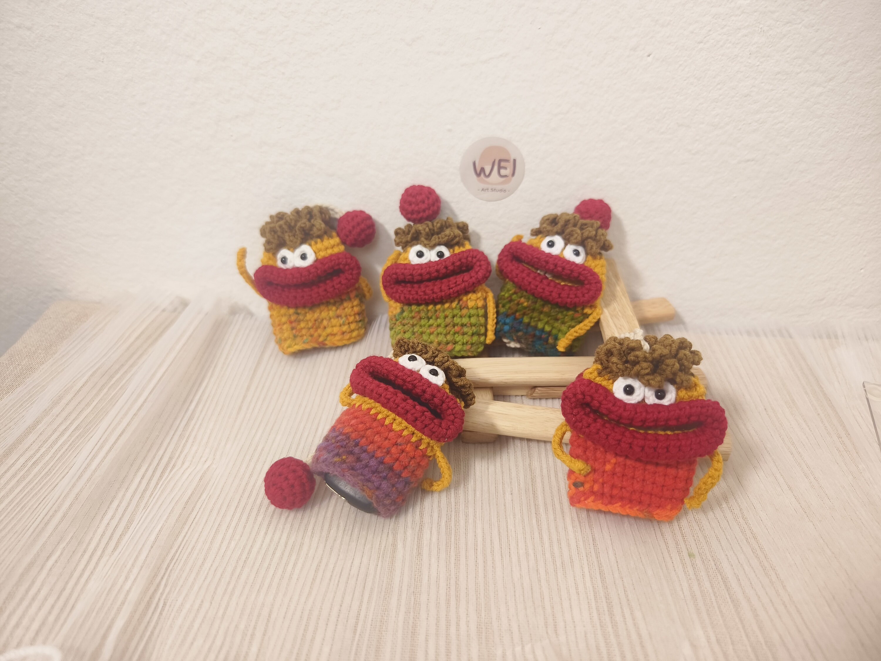 Crochet Car Key Case, Handmade Crochet SAUSAGE MOUTH Key Pouch With ...