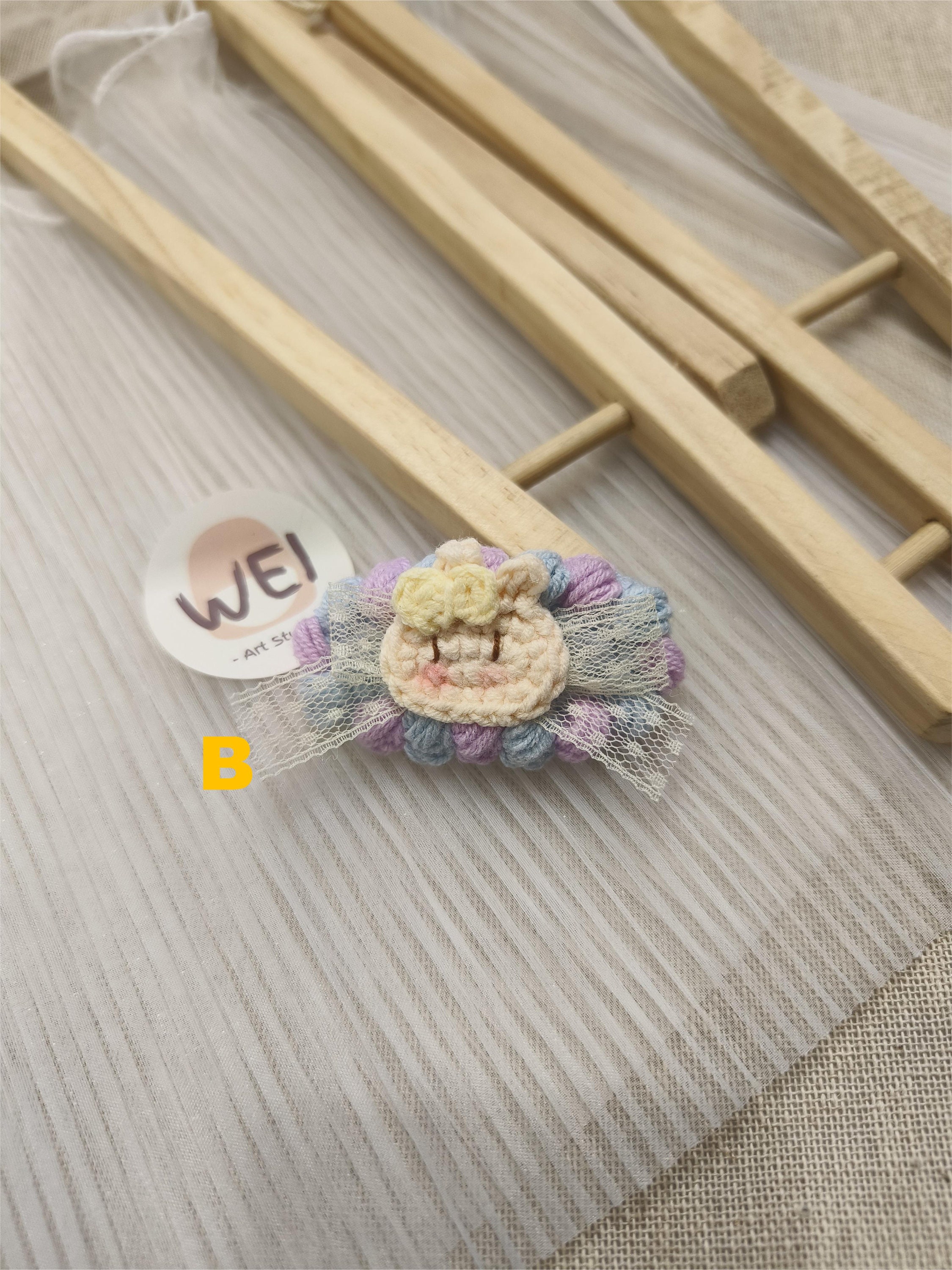 Crochet Hairpin, Crochet Hair Clips, Handmade Knitted Hairclip, Vintage ...