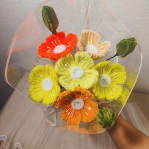Pipe Cleaner Flowers Bouquet,poppy Bouquet,customize Available,gift for ...