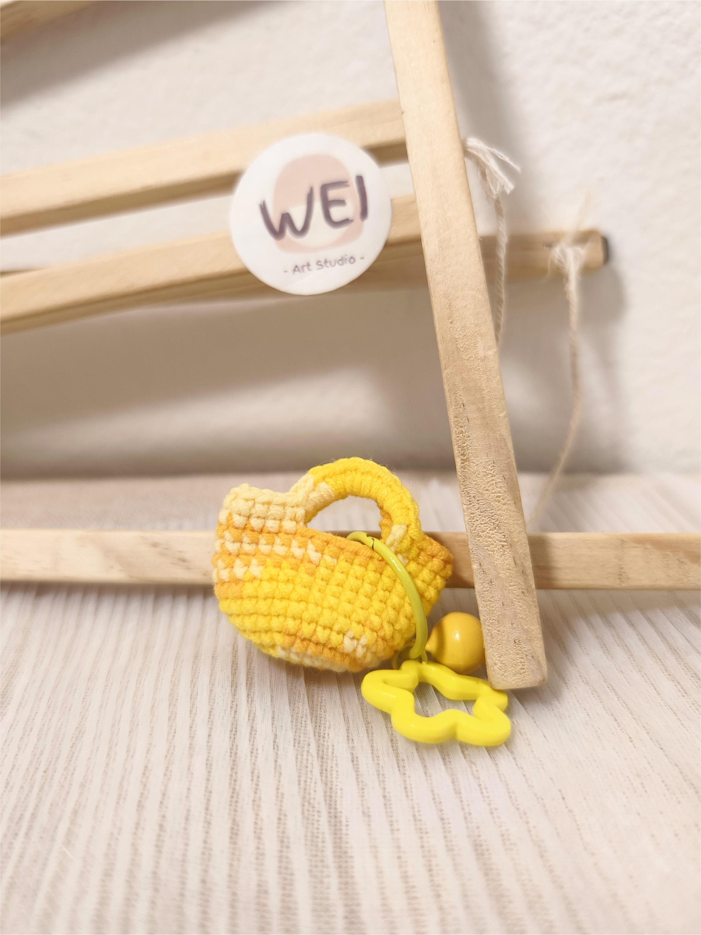 Crochet Mini Bag Keychain Charm, Amigurumi Tote Bag Keychain, Special ...