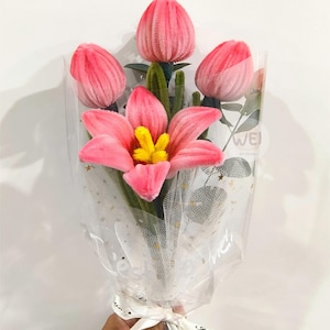 Pipe Cleaners Flower Bouquet,everlasting LILY, TULIPS, DAISY, Forever ...