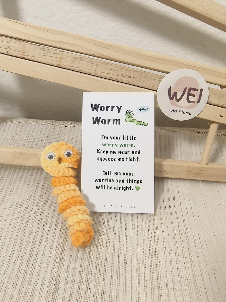 Crochet Worry Worm, Anxiety Reliever, Stress Toy, Fidget Toy, ADHD Toy ...