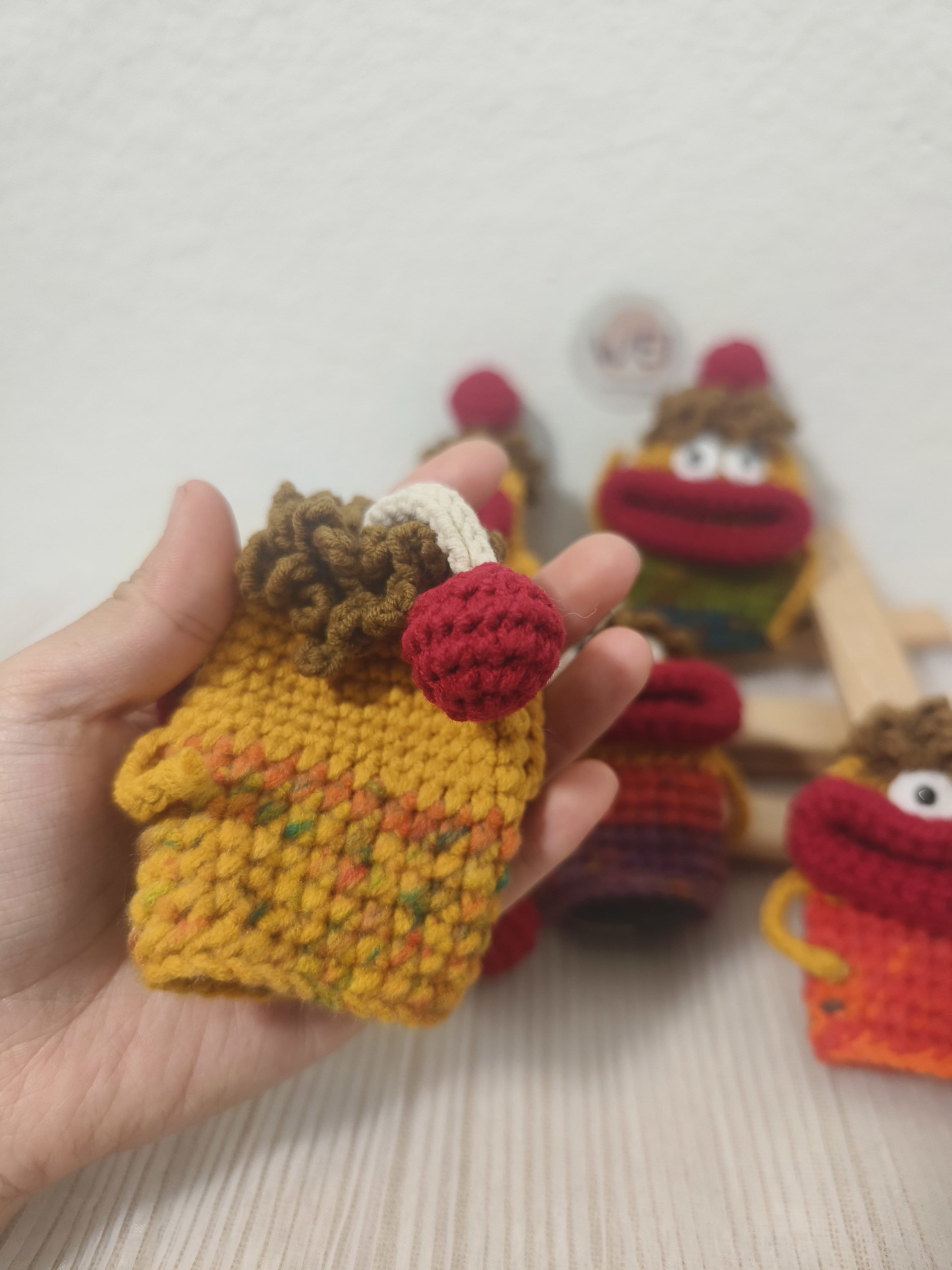 Crochet Car Key Case, Handmade Crochet SAUSAGE MOUTH Key Pouch With ...