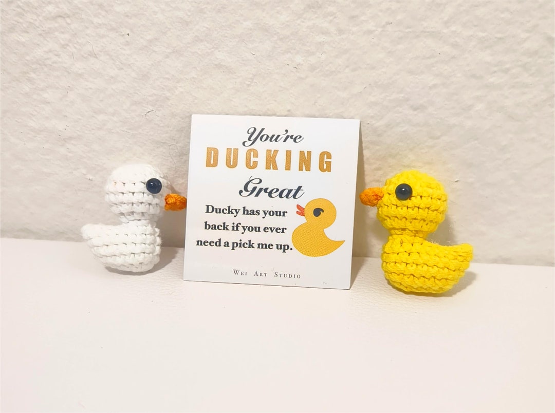 You're DUCKING Great, Crochet MINI DUCK Keychain, Amigurumi, Cheer up ...