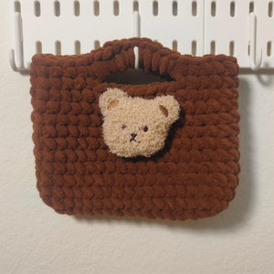 Crochet Chenille Yarn Crossbody Bag, Knitted Handbag, Handmade Chunky ...