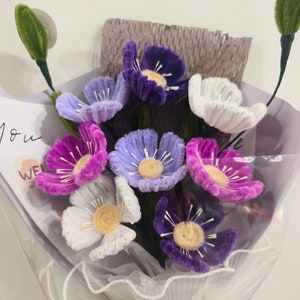 Pipe Cleaner Flowers Bouquet,poppy Bouquet,customize Available,gift for ...