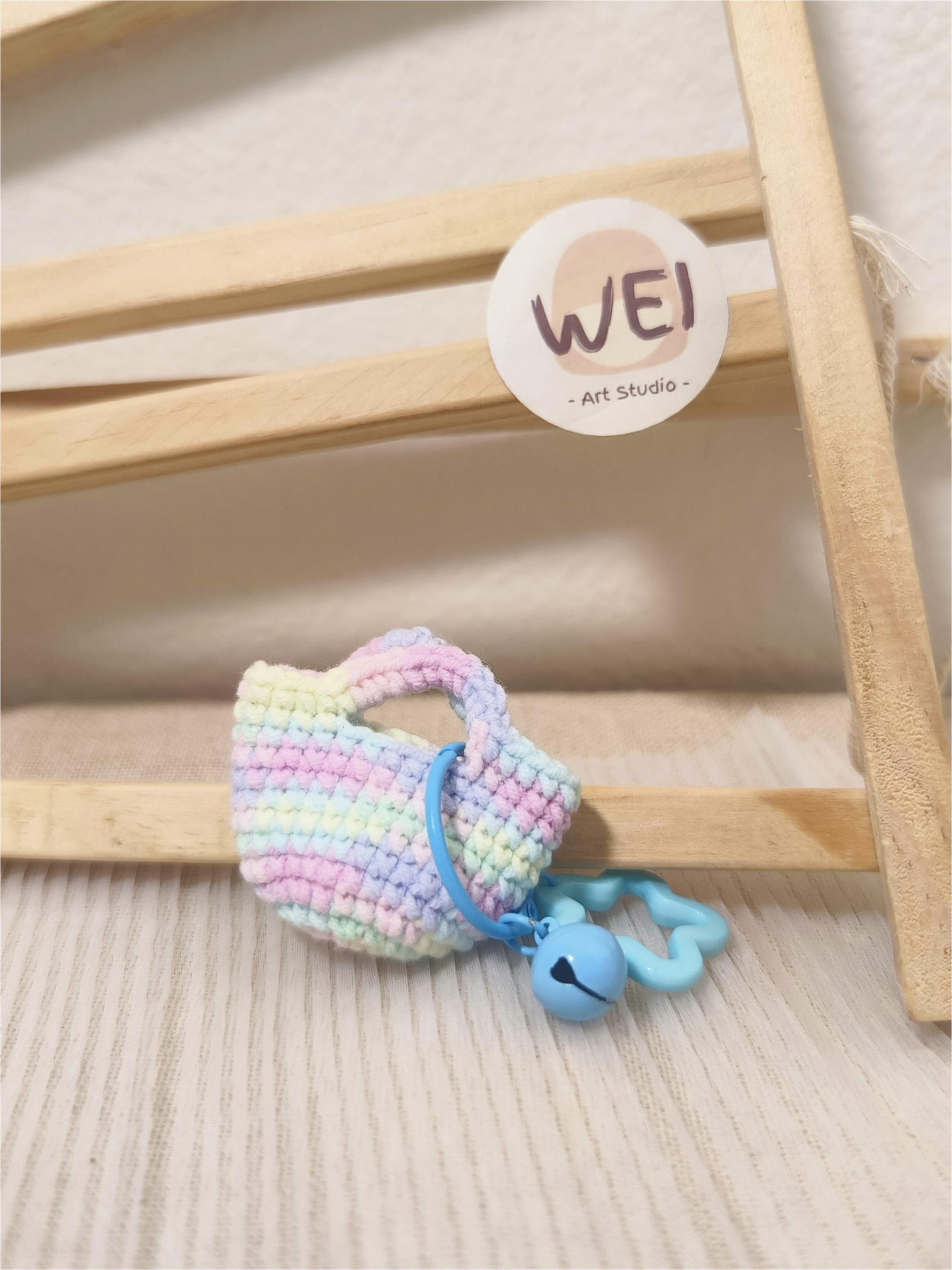 Crochet Mini Bag Keychain Charm, Amigurumi Tote Bag Keychain, Special ...