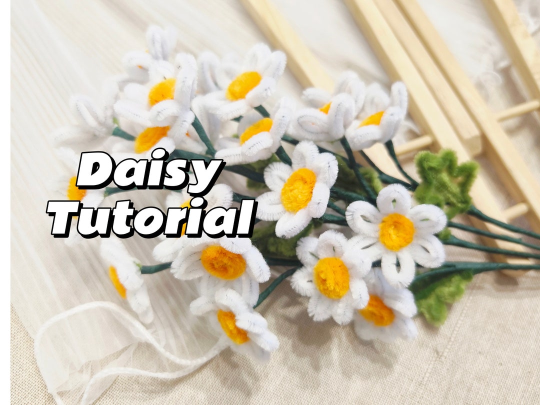 Pipe Cleaners DAISY Tutorial, Evelasting Flowers, Handmade Daisies, Video Tutorial,diy, Pipe ...