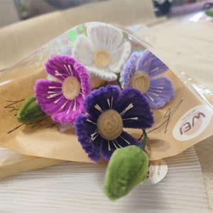 Pipe Cleaner Flowers Bouquet,poppy Bouquet,customize Available,gift for ...