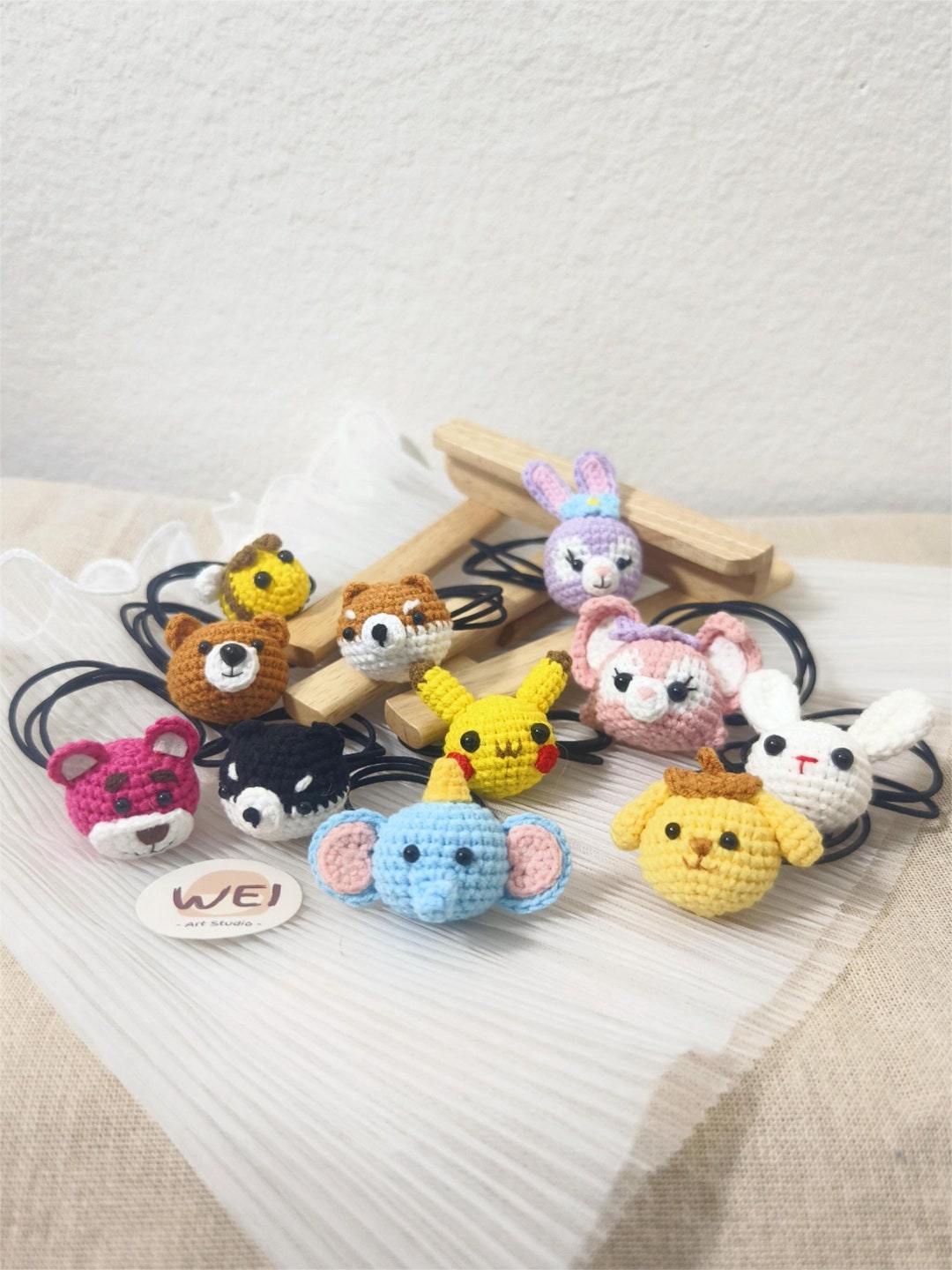 Crochet ANIMAL CARTOON Hair Tie, Lotso Bear/bee/linabell/stellalou ...