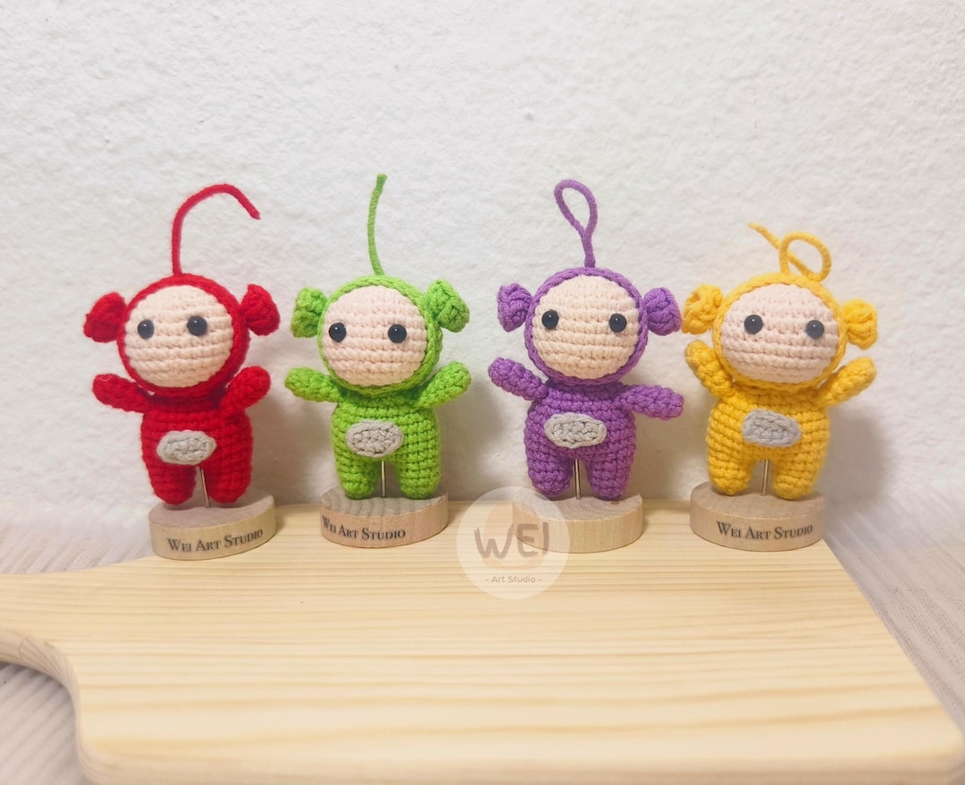 Crochet Teletubbies Toy Doll, Amigurumi Teletubbies Plushie Keychain ...