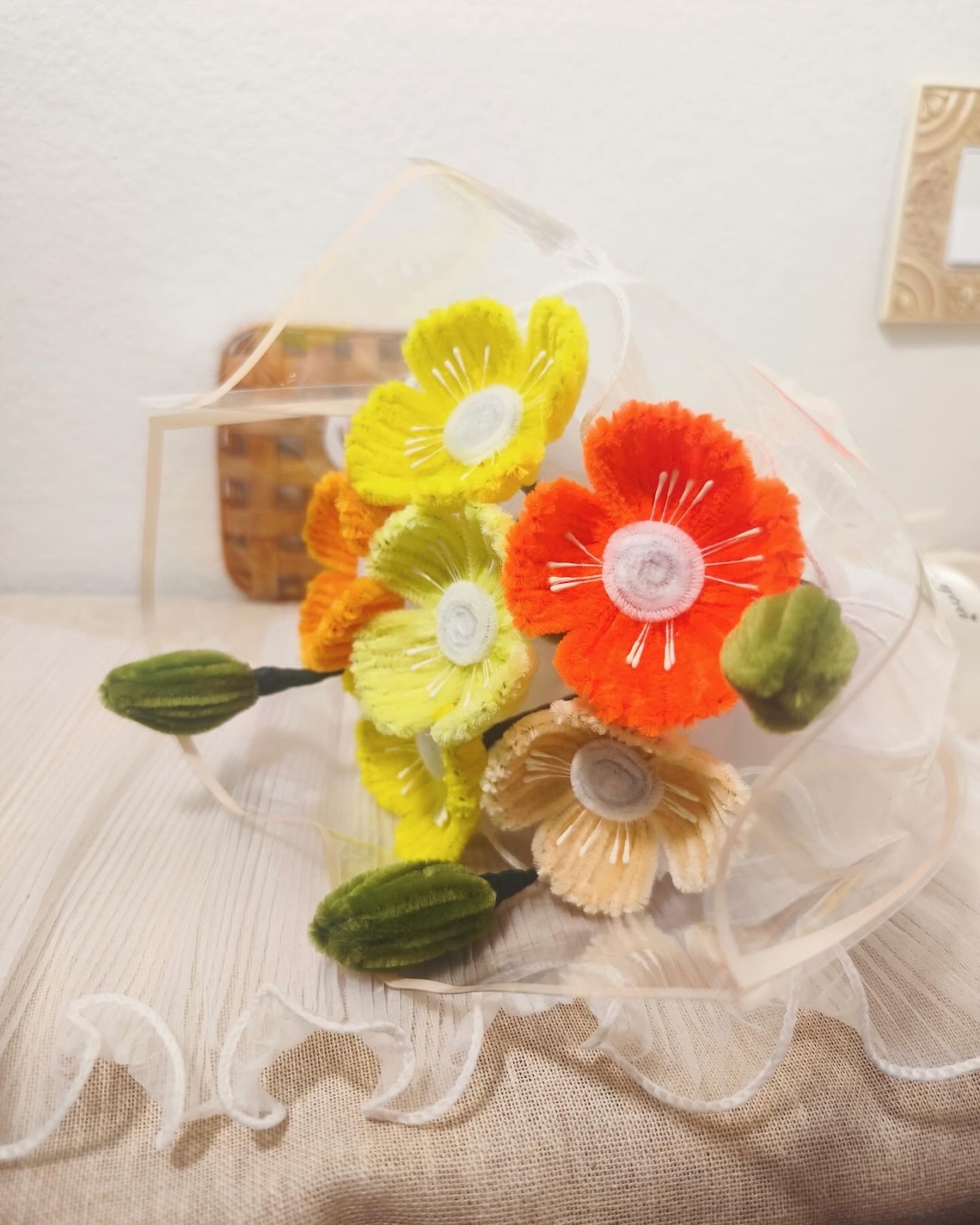 Pipe Cleaner Flowers Bouquet,poppy Bouquet,customize Available,gift for ...