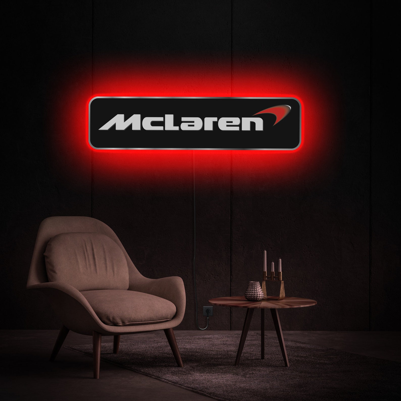 Mclaren Logo With Led Mclaren Neon Sign Mclaren Light Sign - Etsy