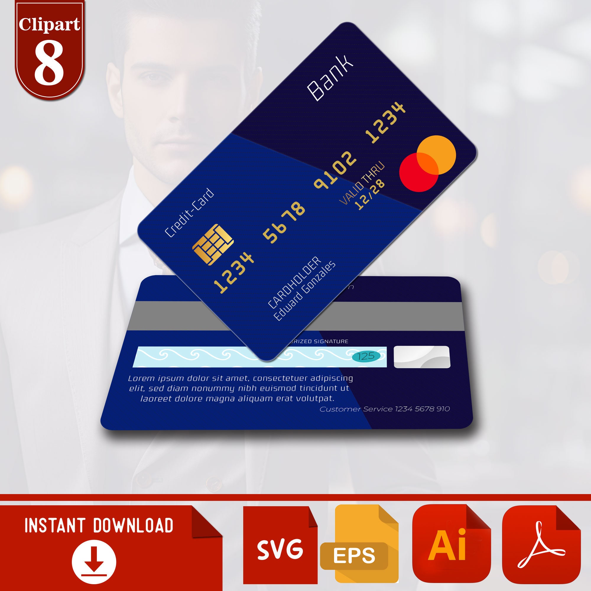 Customize Your Credit Card Template Vector Payment Card - Etsy UK