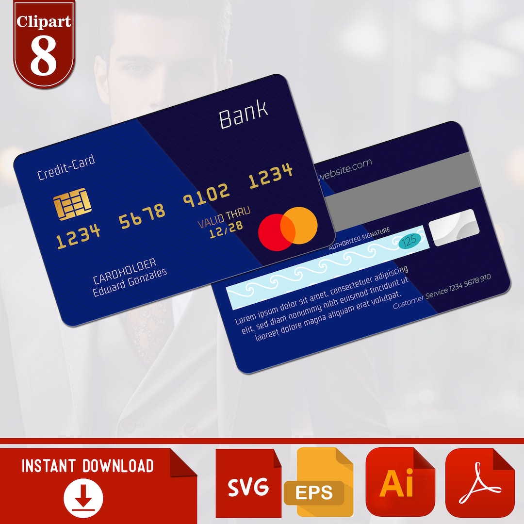 Customize Your Credit Card Template Vector Payment Card - Etsy UK
