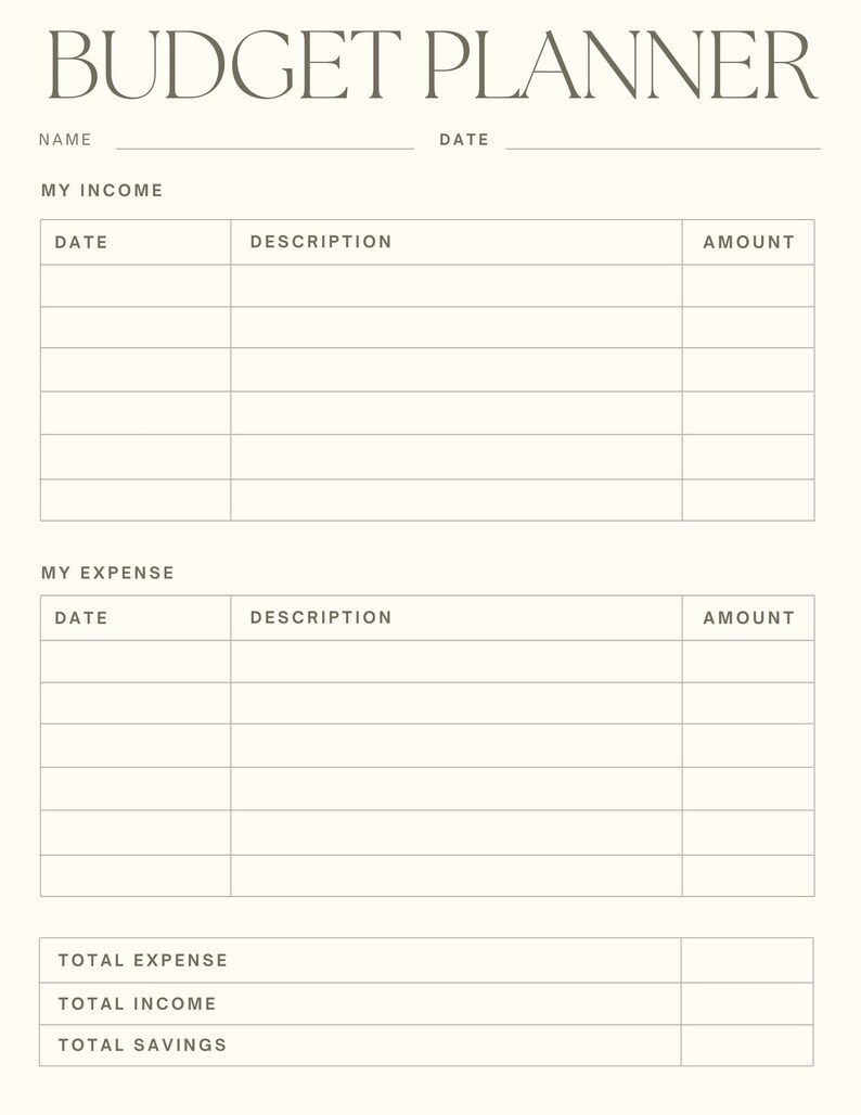 Budget Planer, Instant Download, Printable Planner, Digital Planner ...