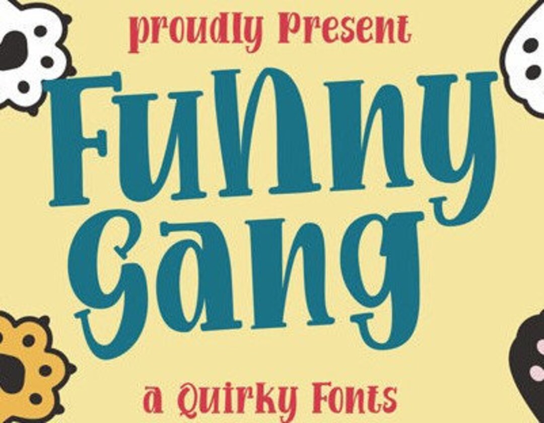 Funny Gang Font, Script Font, Bold Font, Vintage Font, Retro ...
