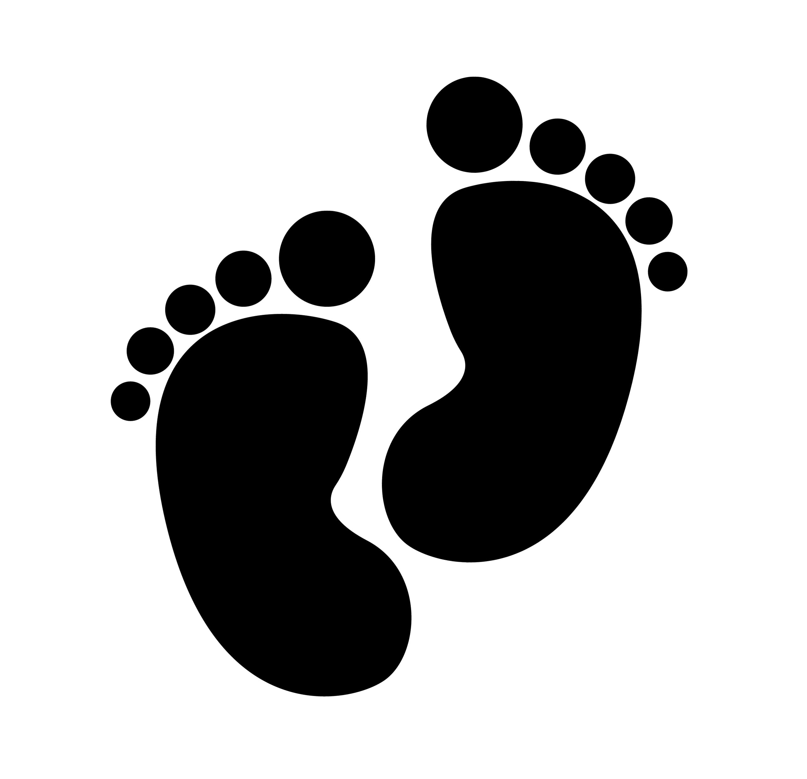 Baby Footprints | 10 Digital Downloads | Black & White | PNG, JPG, SVG ...