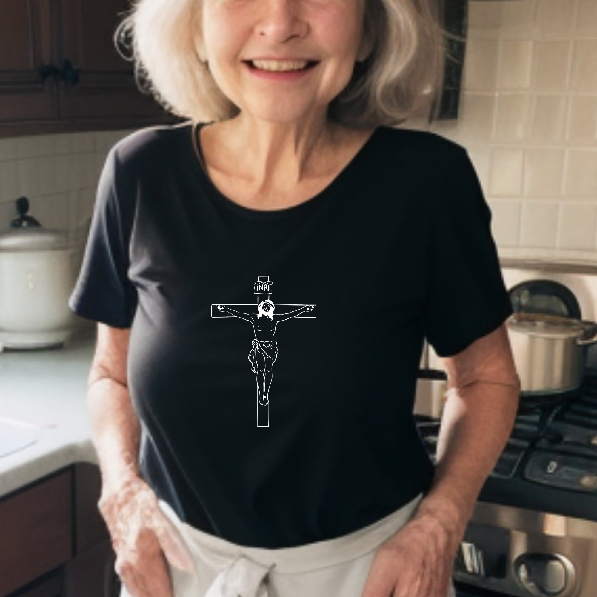 Jesus Crucifixion | Christ on Cross Simple Design | Black & White ...