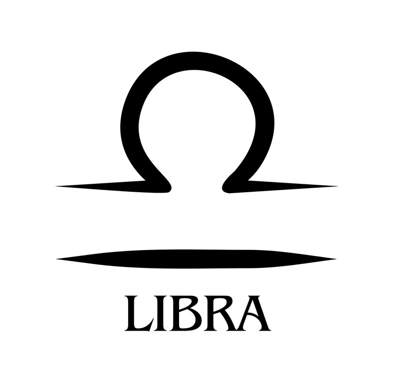 Libra Zodiac Sign | Instant Downloads in Black & White | PNG, JPG, SVG, Eps, Dxf | Digital ...