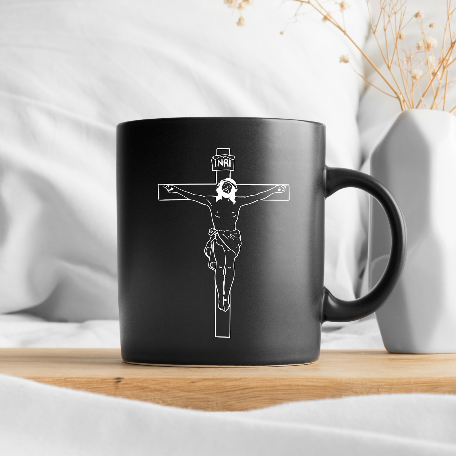 Jesus Crucifixion | Christ on Cross Simple Design | Black & White ...