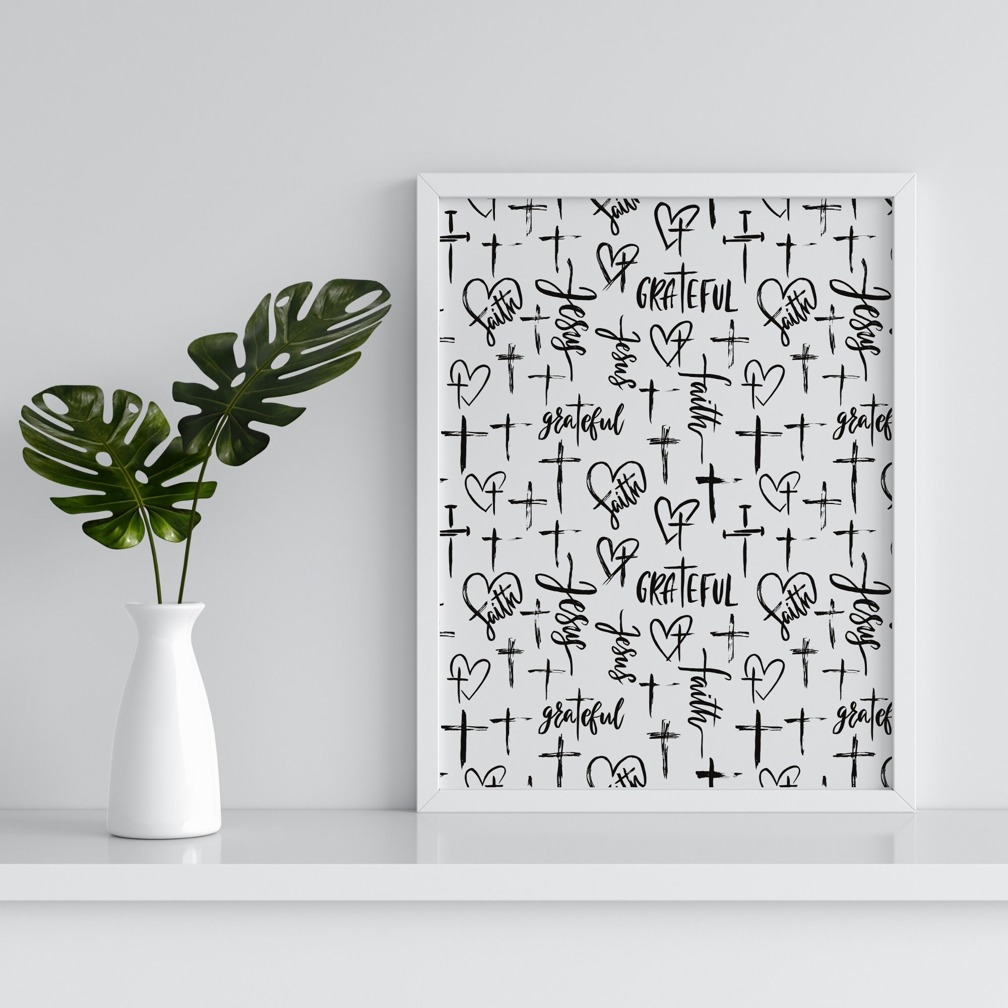 Christian Heart and Cross Background | Instant Downloads | Black ...