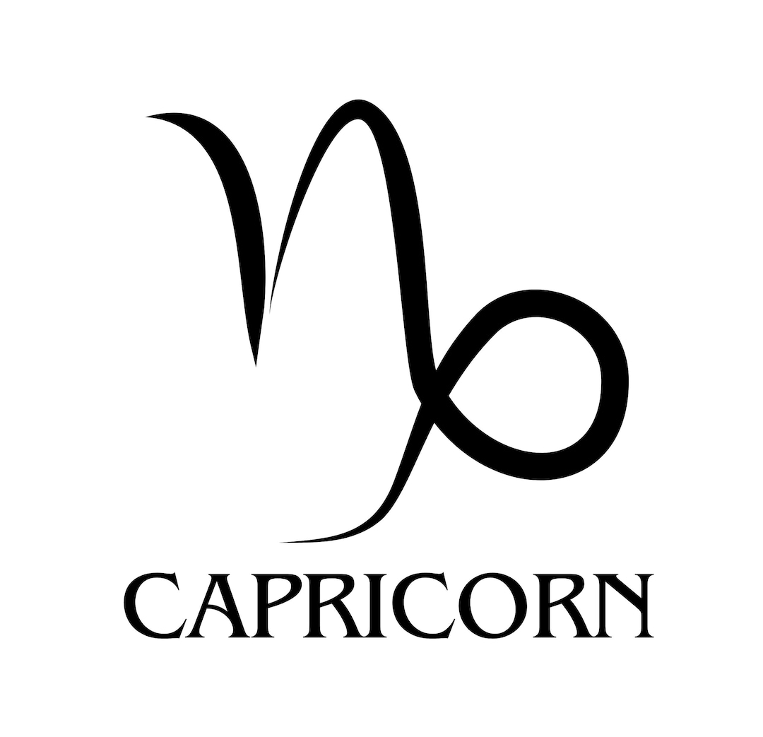 Capricorn Zodiac Sign | Instant Downloads in Black & White | PNG, JPG ...