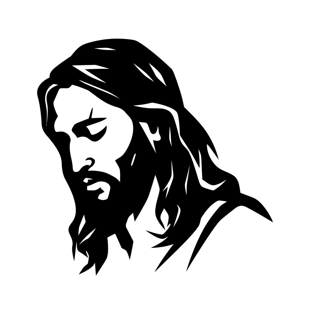 Jesus Silhouette | Christian Graphic Art | Instant Downloads | Black ...
