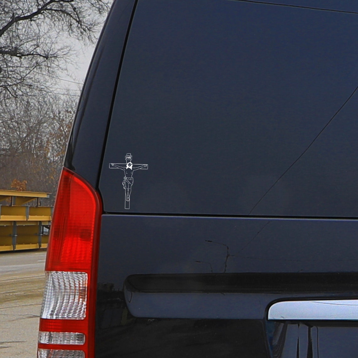 Jesus Crucifixion | Christ on Cross Simple Design | Black & White ...