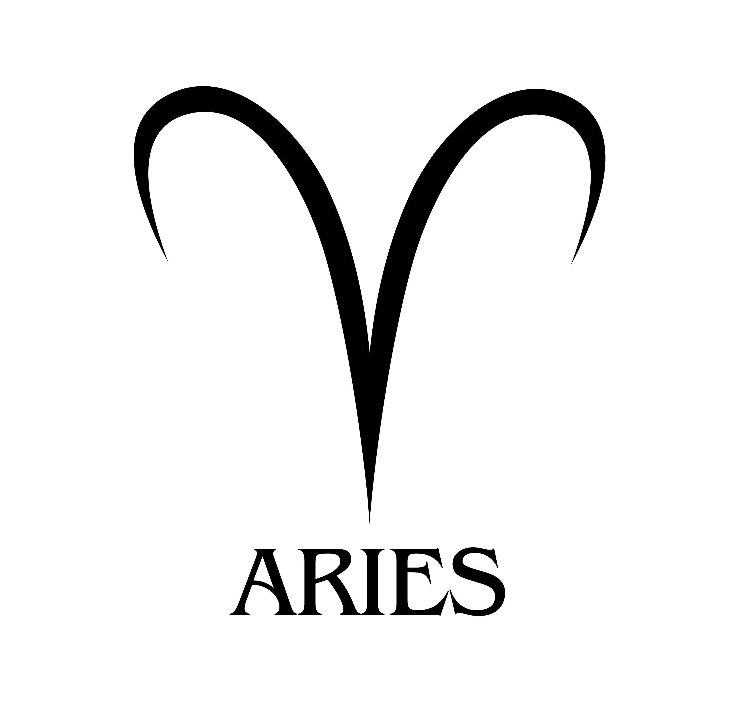 Aries Zodiac Sign | Instant Downloads in Black & White | PNG, JPG, SVG ...