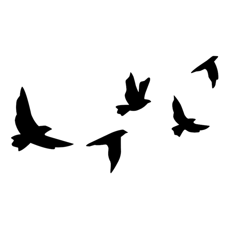 Line Drawing Birds Flying - Etsy