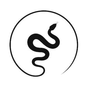 Snake Circle Printable | Reptile Decor | Black and White Instant ...