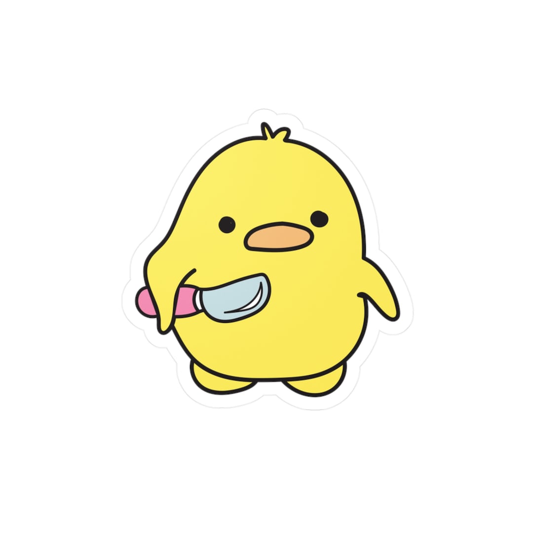 Chick With Knife Sticker | Funny Clipart Kiss-cut | 4 Sizes | White ...