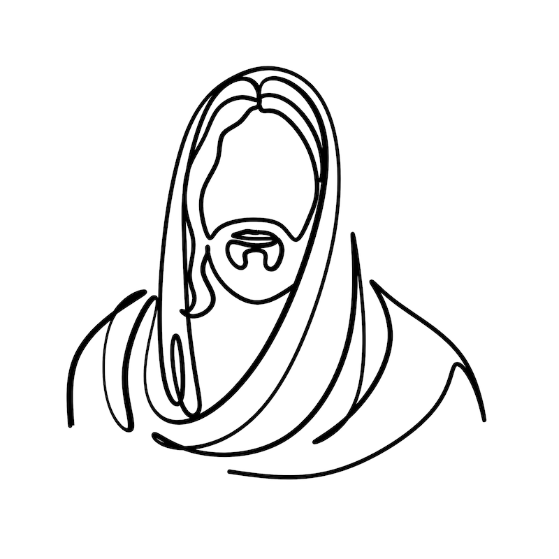 Jesus Line Drawing - Etsy