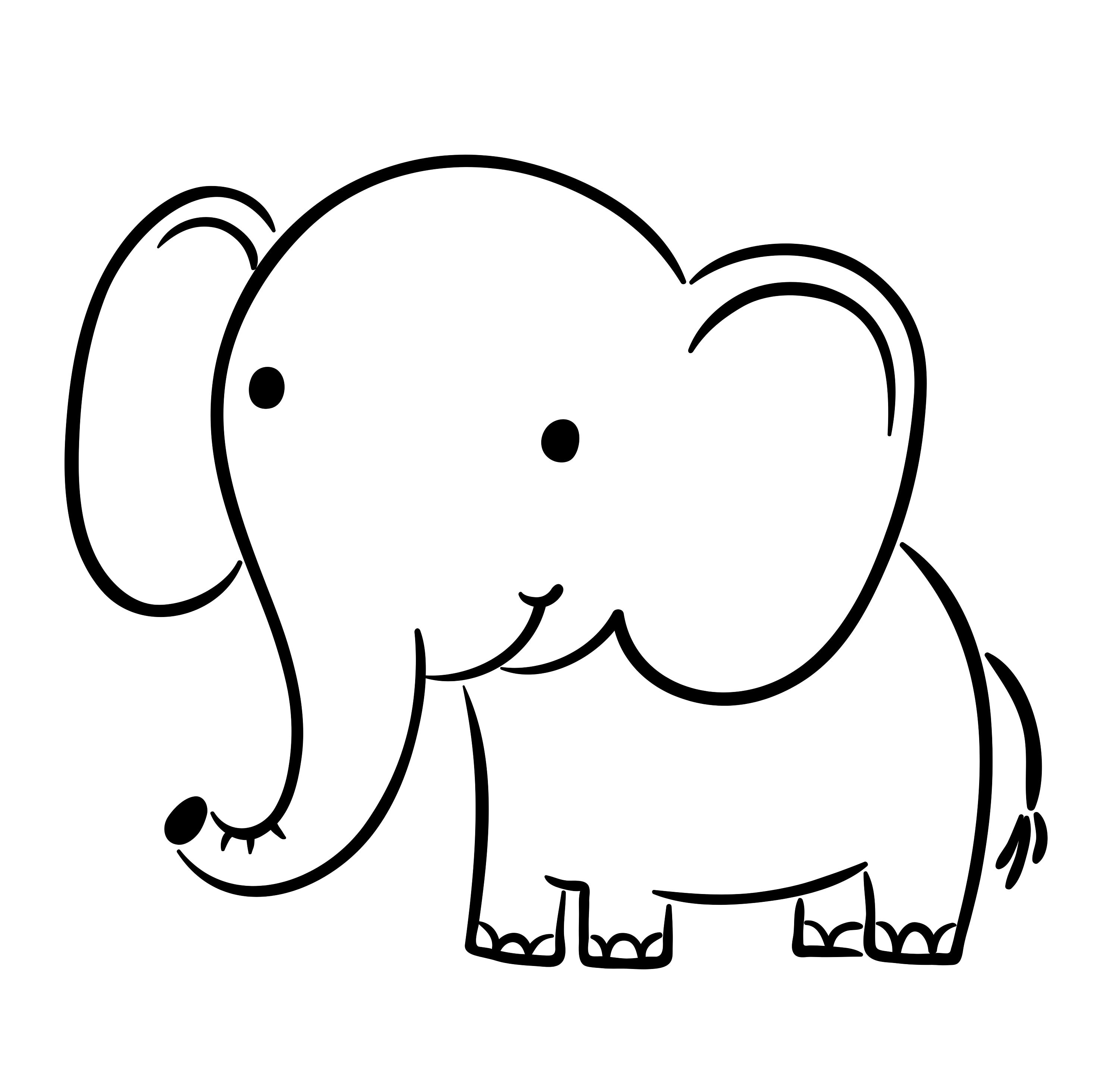 Baby Elephant Nursery Art | Black & White Digital Download | PNG, JPG ...