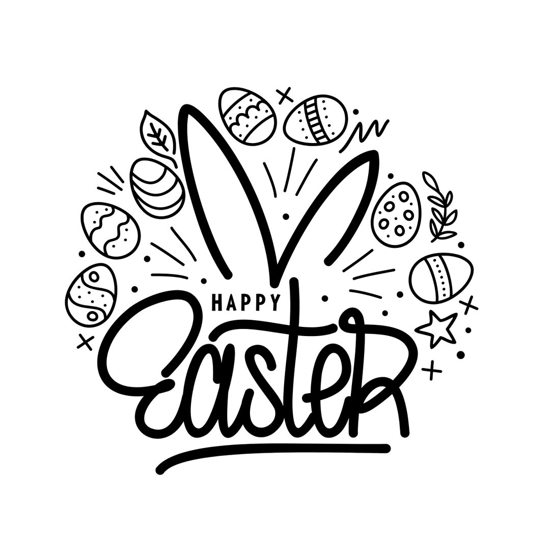 Happy Easter | Spring Bunny Egg Graphic Art | Instant Digital Download ...