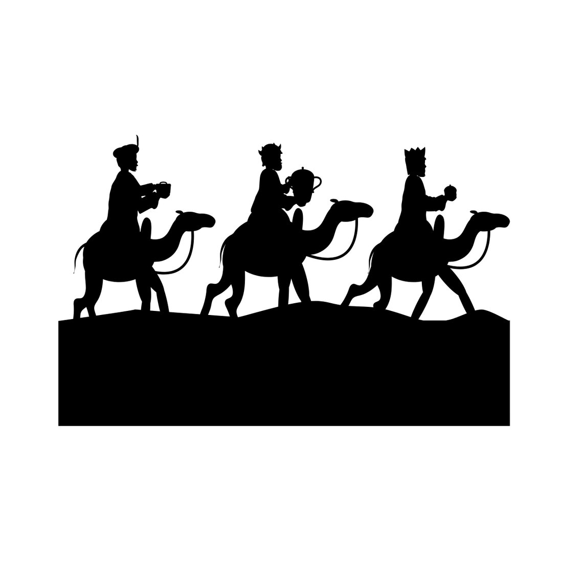 Three Wise Men | Instant Downloads | Black & White | PNG, JPG, SVG, Eps ...