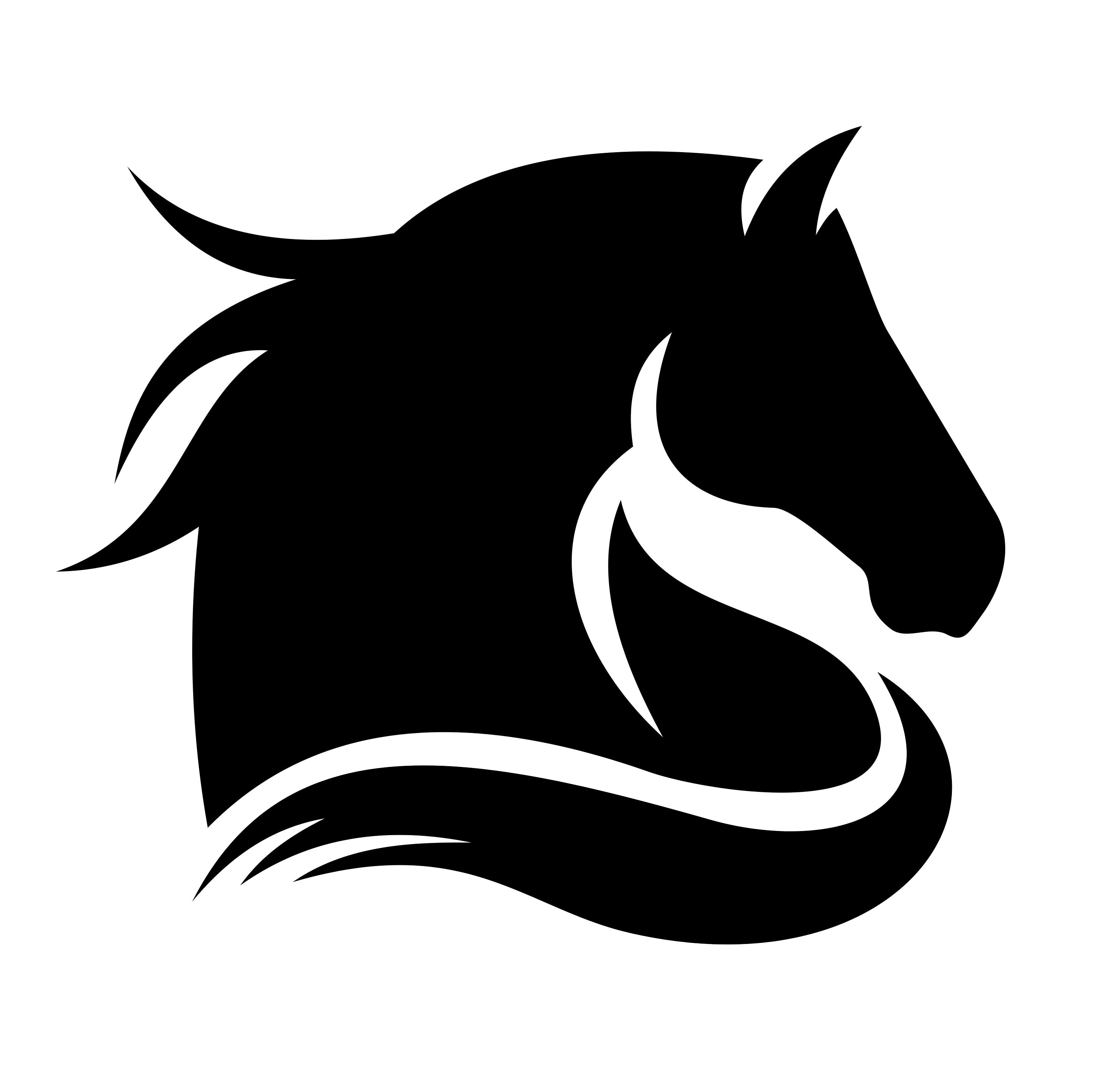 Horse Silhouette | Stallion Graphic Art | Black and White Instant ...