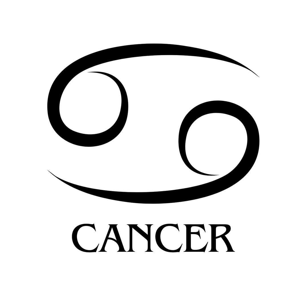 Cancer Zodiac Sign | Instant Downloads in Black & White | PNG, JPG, SVG ...