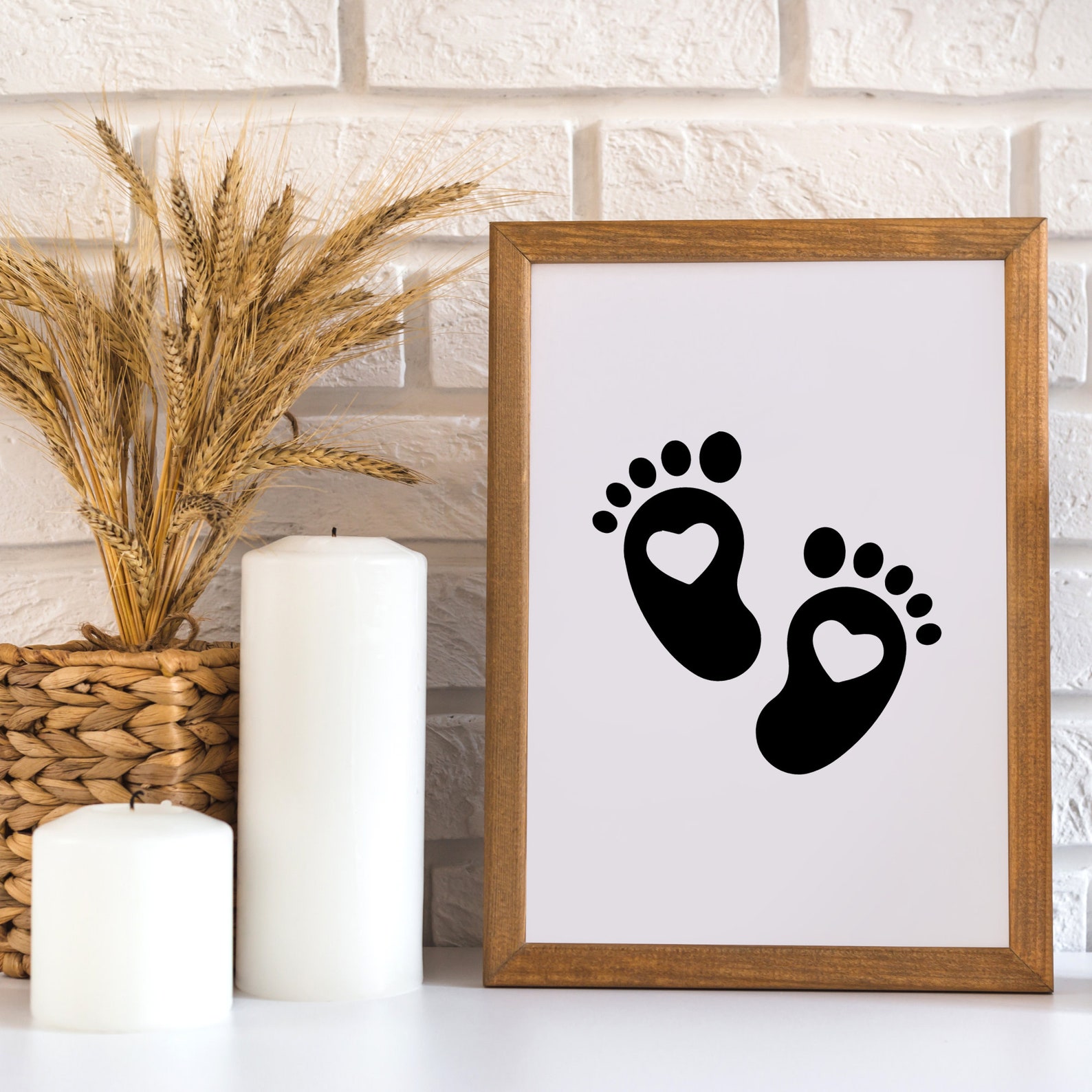 Baby Footprints | 10 Instant Digital Downloads in Black & White | PNG ...