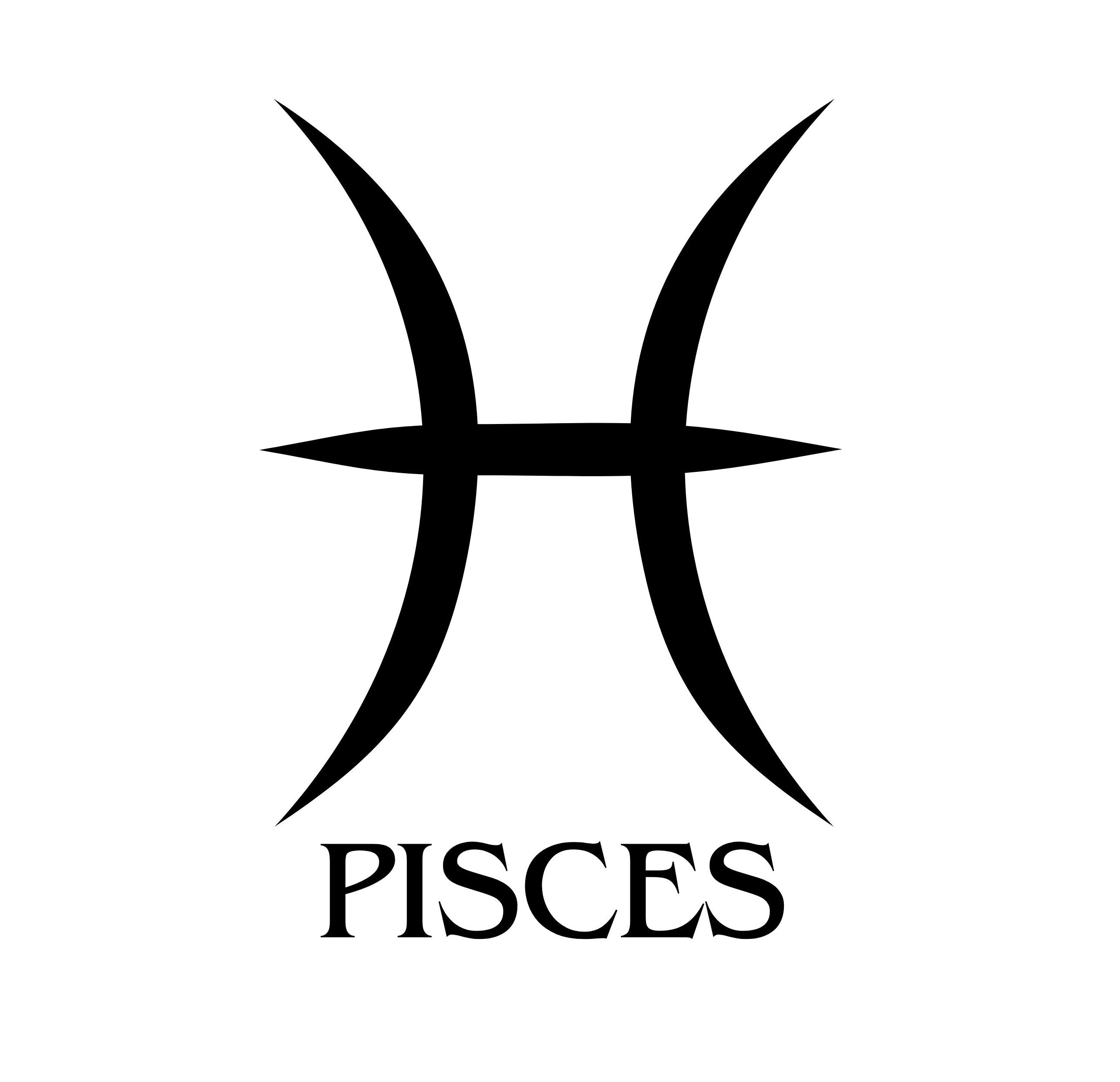 Pisces Zodiac Sign | Instant Downloads in Black & White | PNG, JPG, SVG ...