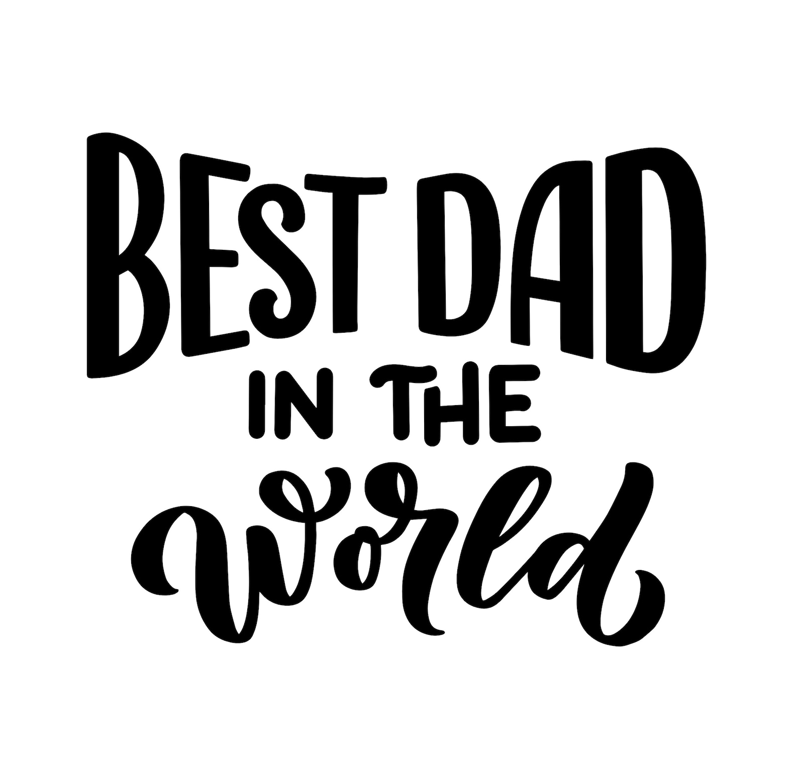 Best Dad in the World | Father's Day Gift | Black and White Instant ...